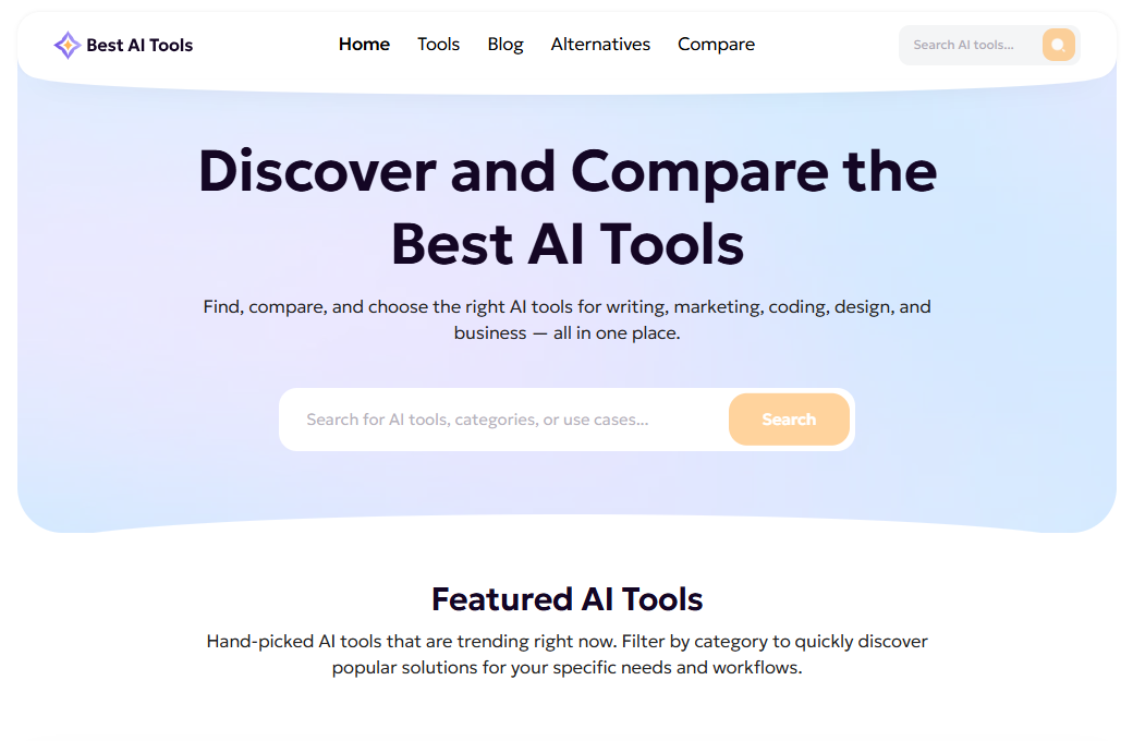 Best AI Tools in 2026 – Compare 100+ AI Tools by Category